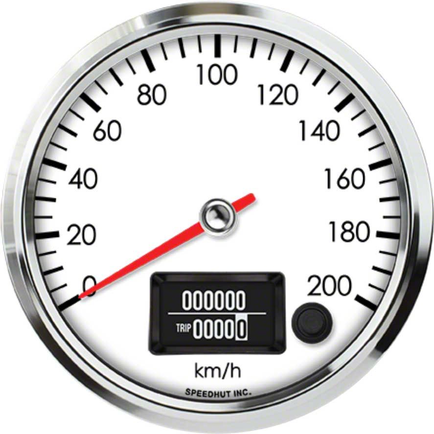 Speedhut Universal AM Legacy Series 4-1/2-Inch GPS Speedometer; 200 KM ...