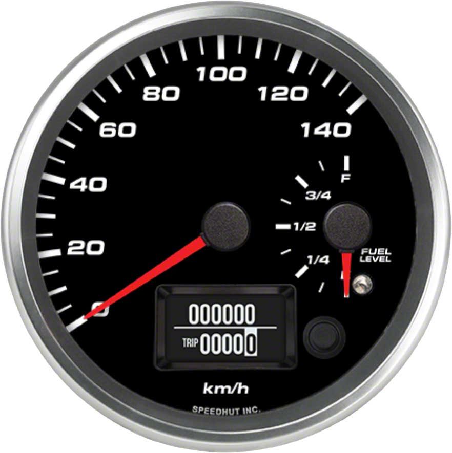 Speedhut Universal AM Revolution Series 4-1/2-Inch Dual Gauge; 140 KM/H ...