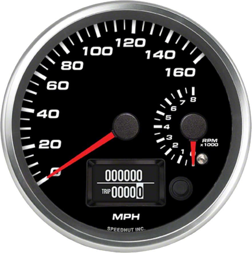 Speedhut Universal AM Revolution Series 4-1/2-Inch Dual Gauge; 160 MPH ...