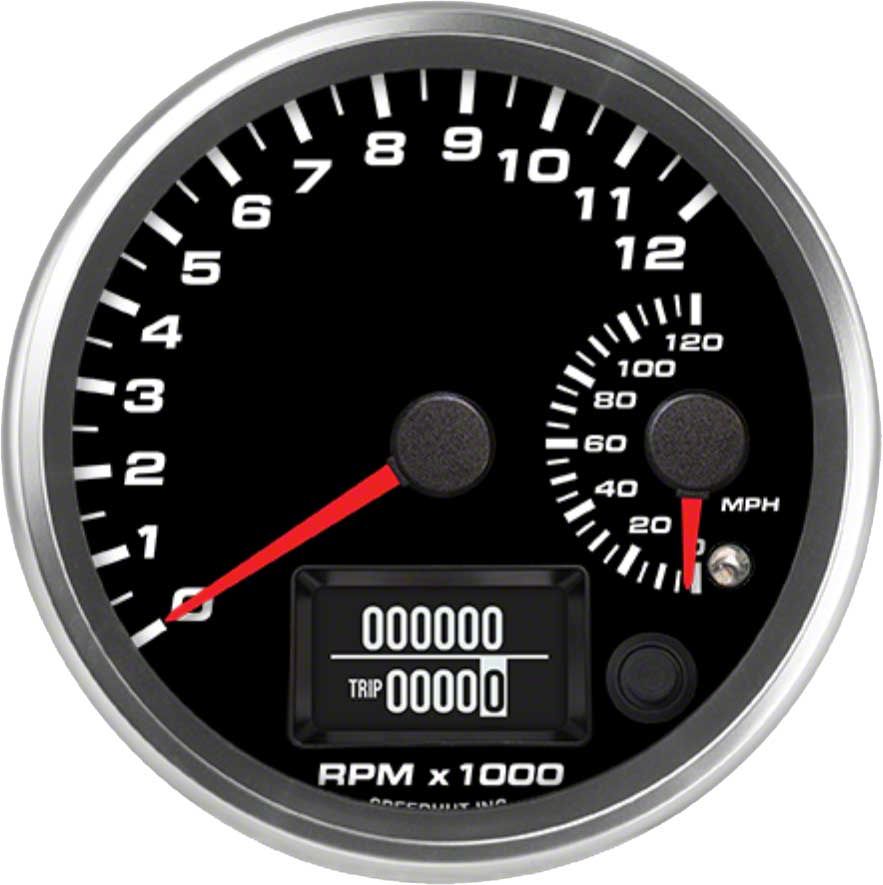 Speedhut Universal AM Revolution Series 4-Inch Dual Gauge; 12,000 RPM ...