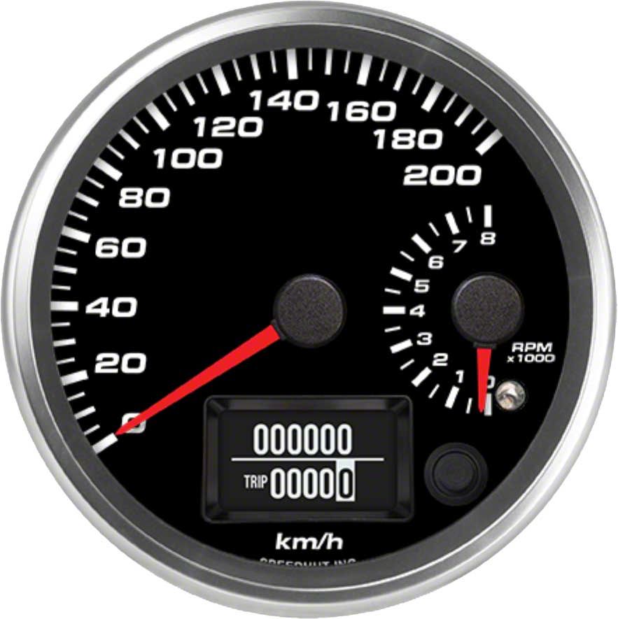Speedhut Universal AM Revolution Series 4-Inch Dual Gauge; 200 KM/H GPS ...