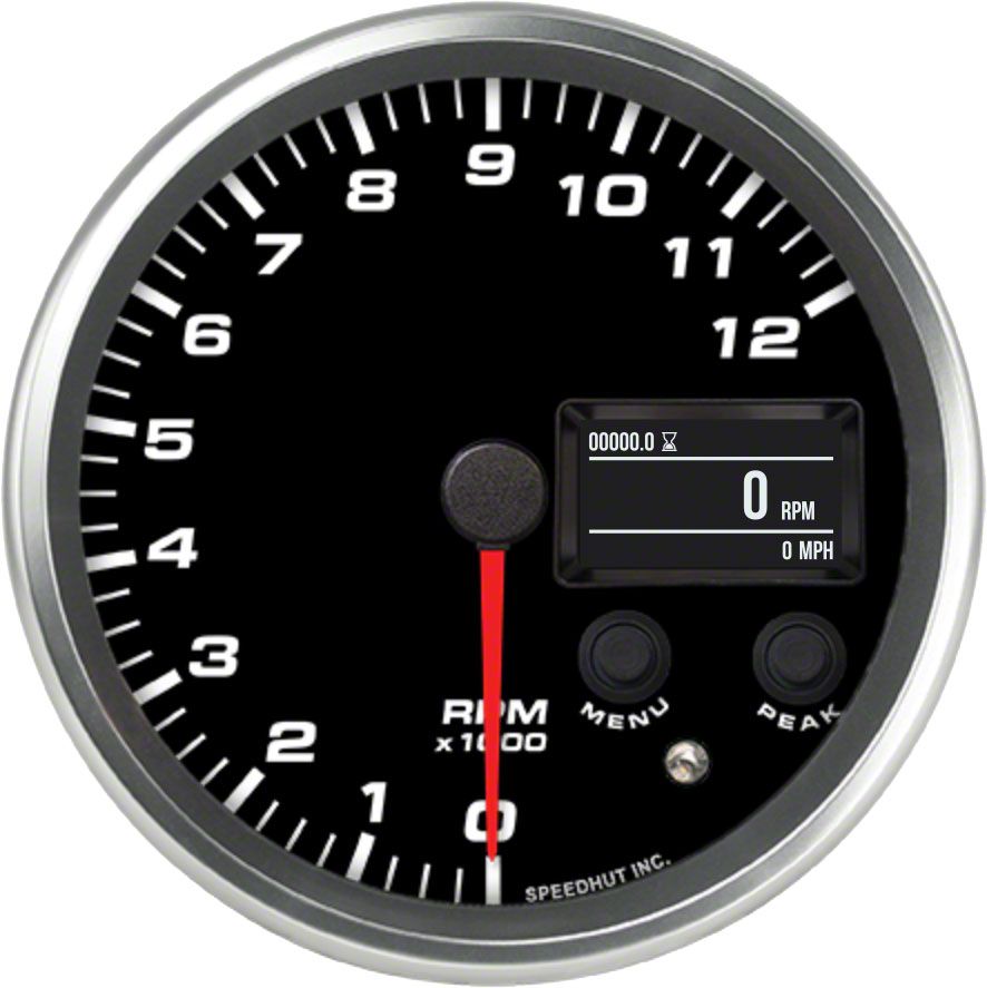 Speedhut Universal AM Revolution Series 4-1/2-Inch Playback Tachometer ...