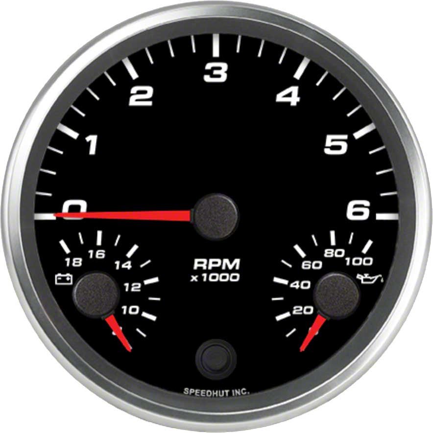 Speedhut Universal AM Revolution Series 4-1/2-Inch Triple Gauge; 6,000 ...
