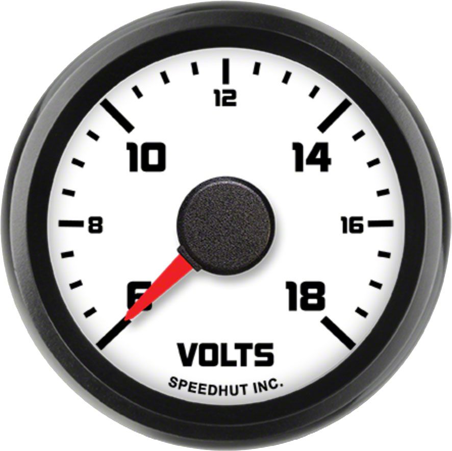 Speedhut Universal AM Street XL Series 2-1/16-Inch Volt Gauge; 6-18 ...