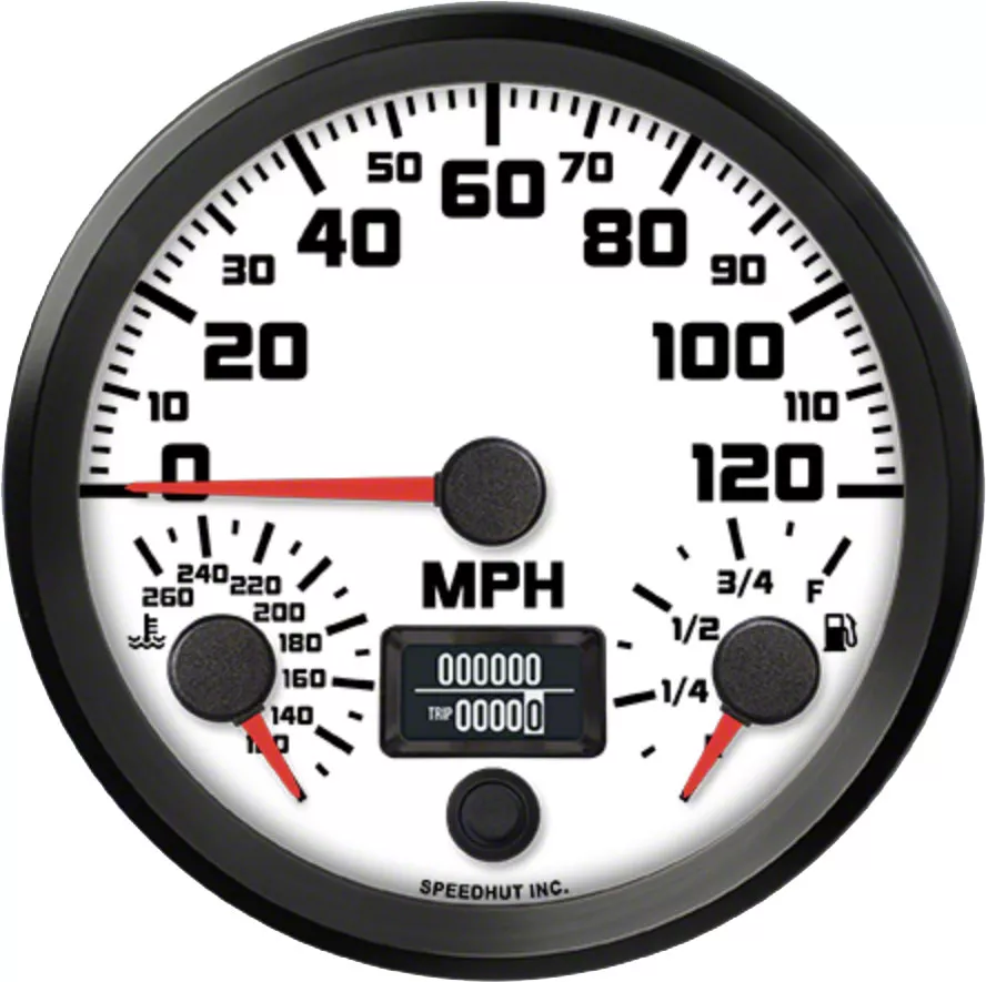 Speedhut Universal AM Street XL Series 4-1/2-Inch Triple Gauge; 120 MPH ...
