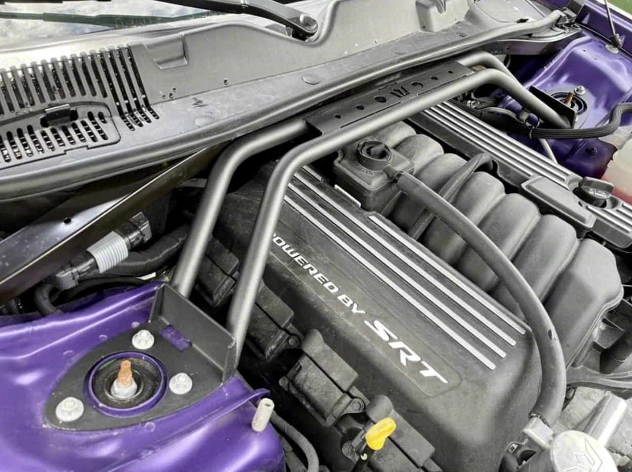 Challenger 2-Point Front Strut Brace; Octane Red (09-23 5.7L HEMI, 6.4L ...