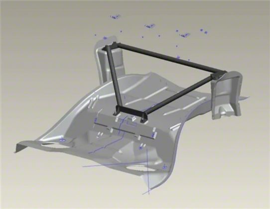 Challenger 4-Point Rear Shock Tower Brace; White (08-23 Challenger ...