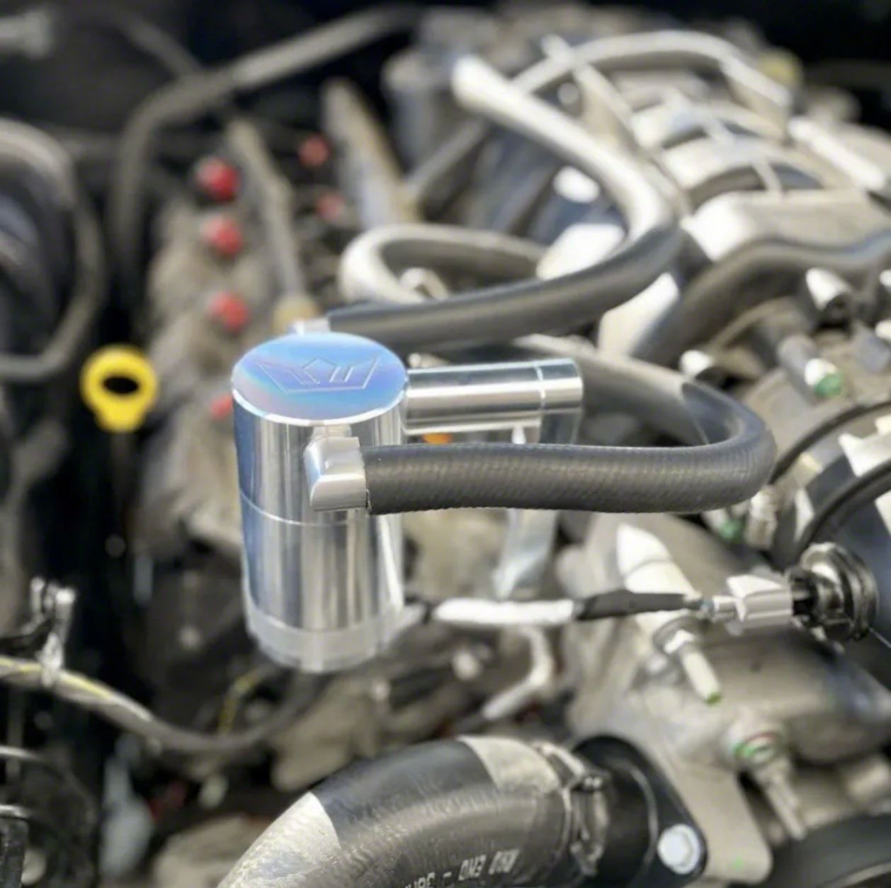 Challenger Oil Catch Can; Red (11-23 6.4L HEMI Challenger w/o Shaker ...