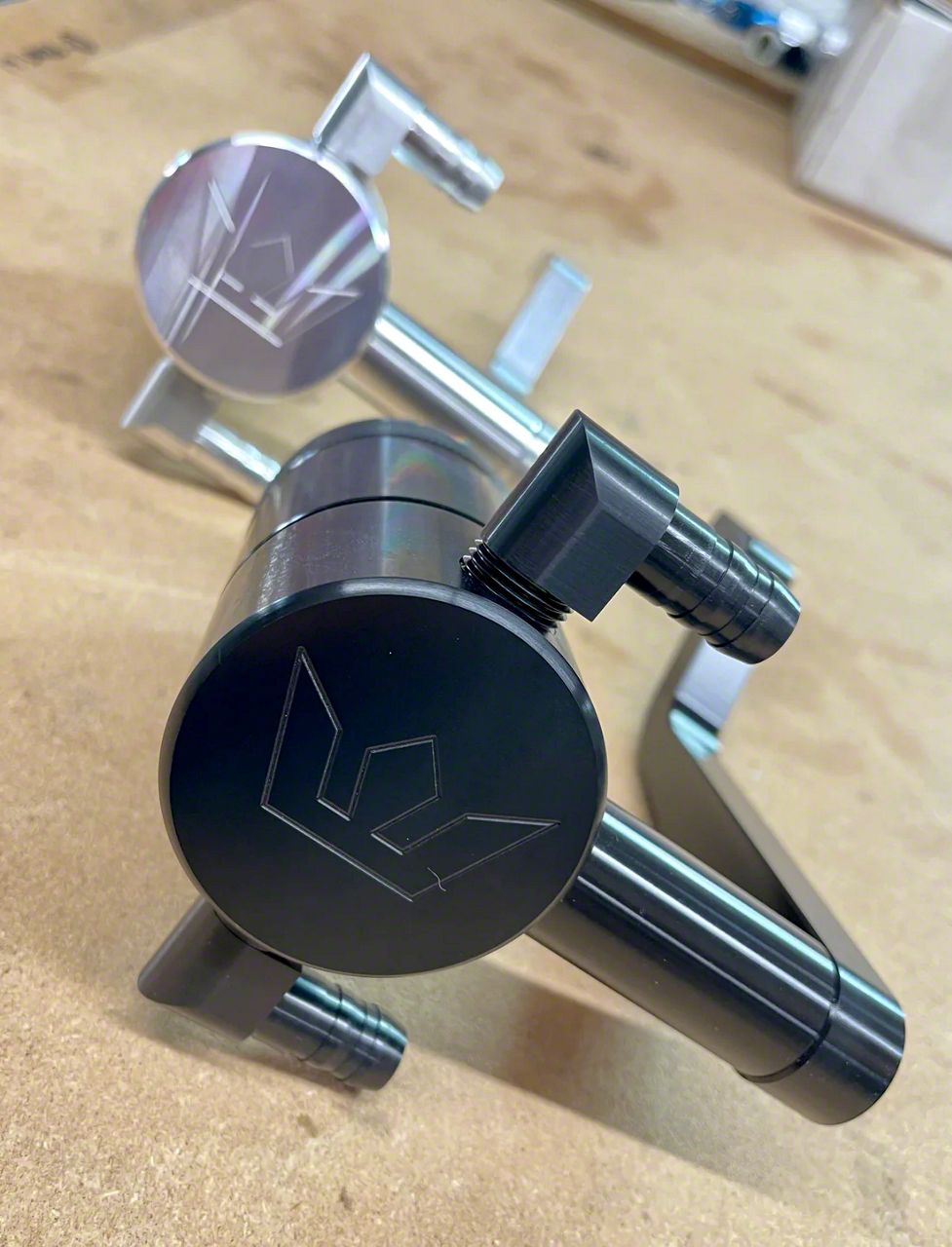 Challenger Oil Catch Can with S Mount; Metallic Cherry (09-23 5.7L HEMI ...