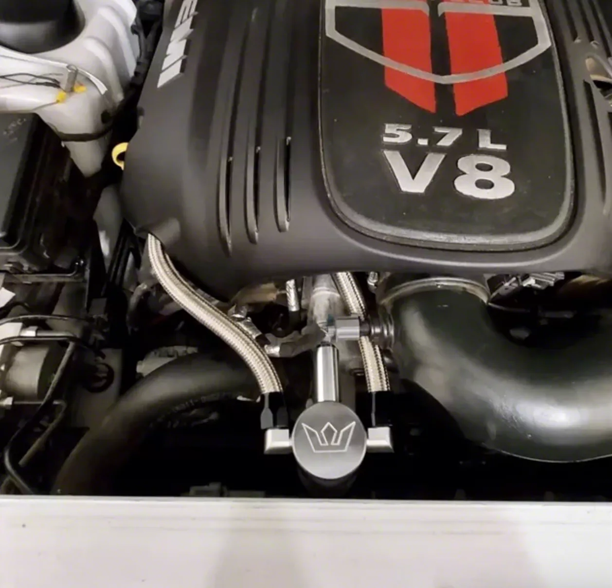 Challenger Oil Catch Can; Wrinkle Black (09-23 5.7L HEMI Challenger ...