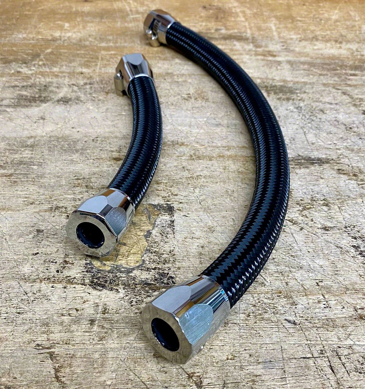 Challenger Stainless Steel Braided Oil Catch Can Line Kit; Red Fitting ...