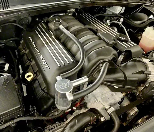Charger Oil Catch Can; Flat Black (12-23 6.4L HEMI Charger w/ Shaker ...