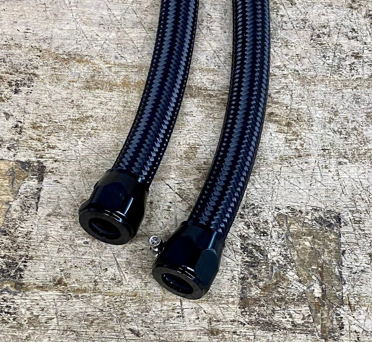 Charger Red Nylon Braided Oil Catch Can Line Kit; Black Fitting (06-23 ...