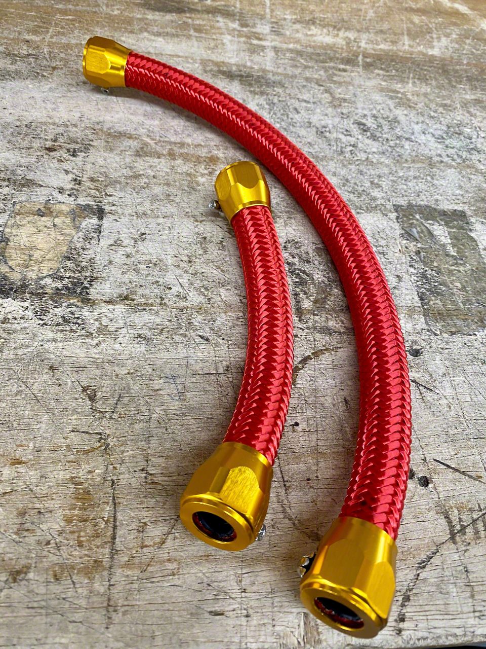 Charger Red Nylon Braided Oil Catch Can Line Kit; Blue Fitting (06-23 5 ...