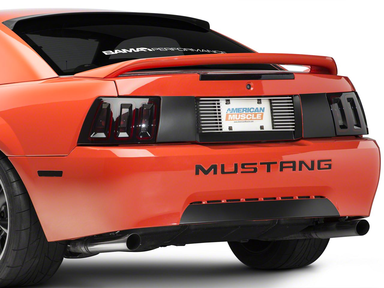 SpeedForm Mustang Modern Billet Rear License Plate Frame; Black Billet ...