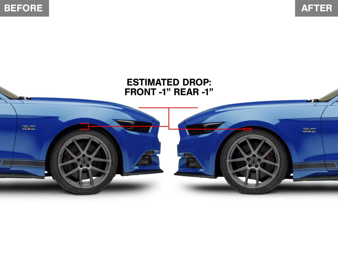 SR Performance Mustang Lowering Springs 9953128SR (15-25 Mustang w/o ...