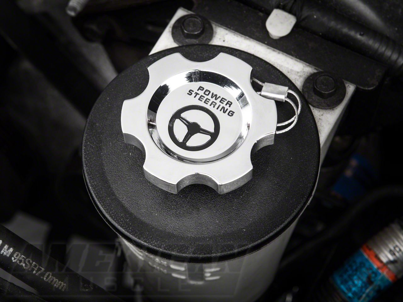 SpeedForm Mustang Modern Billet Power Steering Cap; Chrome 41158 (96-04 ...