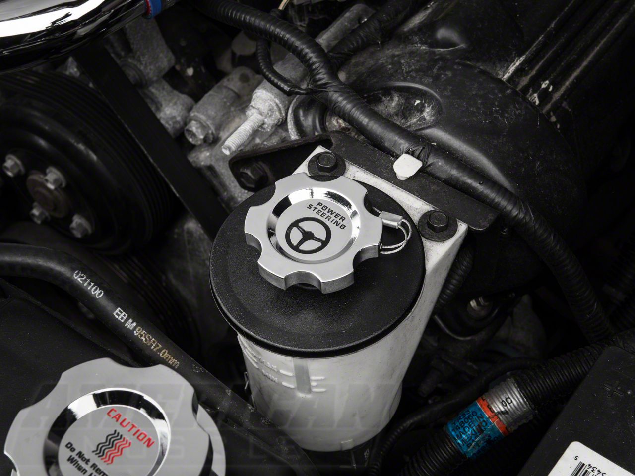 SpeedForm Mustang Modern Billet Power Steering Cap; Chrome 41158 (96-04 ...