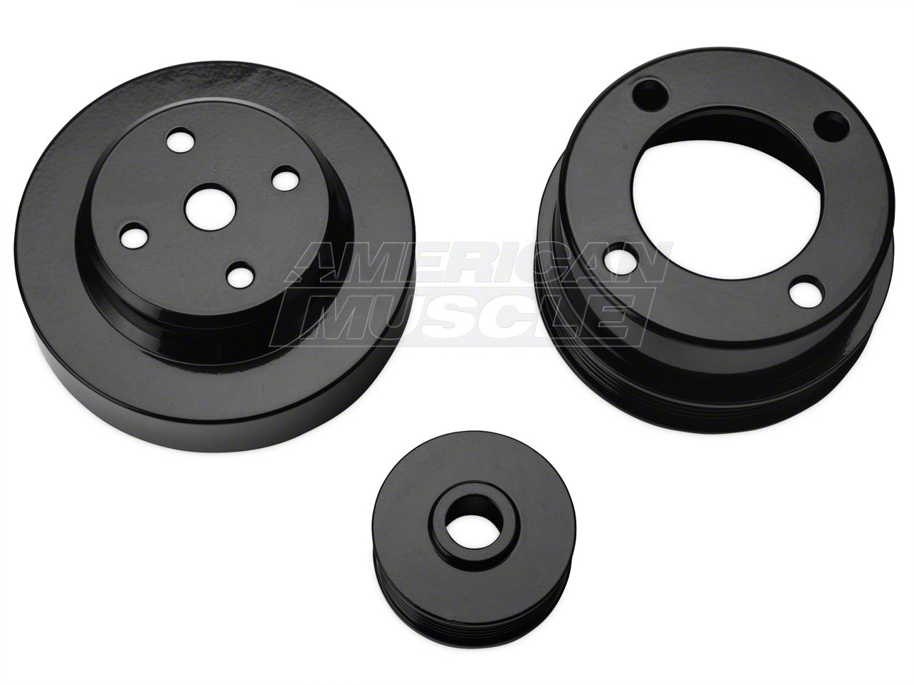 SR Performance Mustang Underdrive Pulleys; Black Aluminum 525569 (86-93 ...