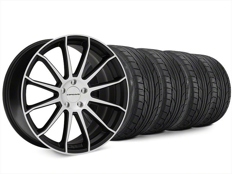 Mustang Staggered Concavo CW-12 Matte Black Machined Wheel & NITTO ...
