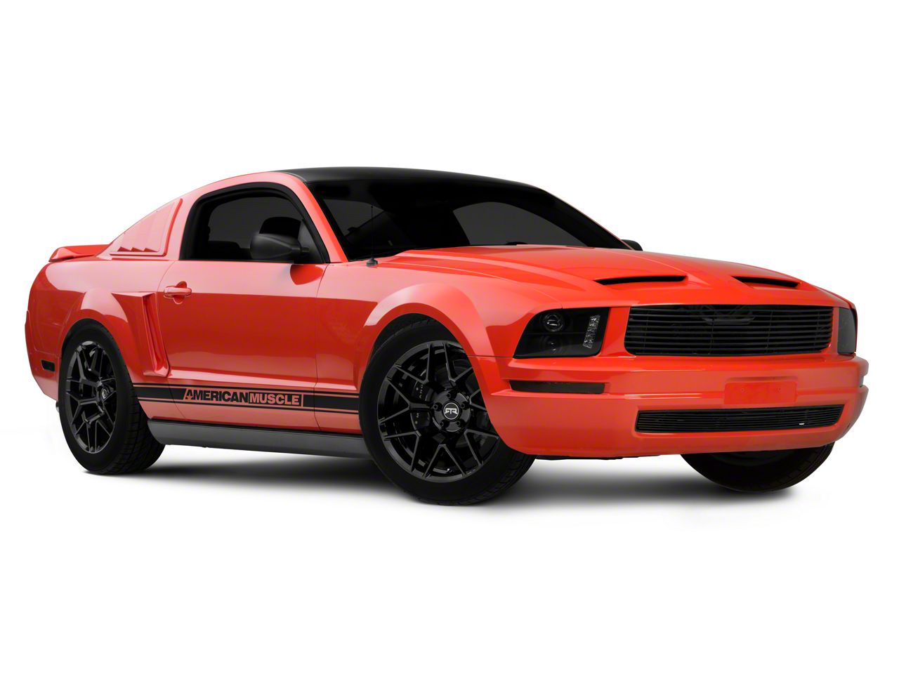 Mustang Staggered RTR Tech 7 Gloss Black Wheel and NITTO NT555 G2 Tire ...