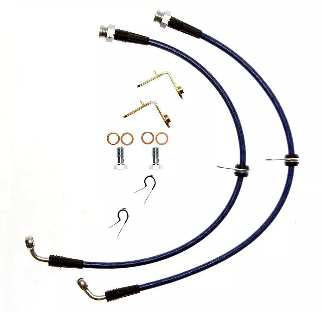 Stifflers Mustang Stainless Steel Brake Hose Kit; Red; Front FORD ...