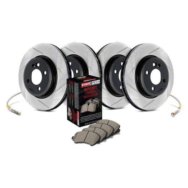 StopTech Challenger Sport Axle Slotted Brake Rotor and Pad Kit; Front ...