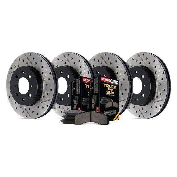 StopTech Challenger Truck Axle Slotted and Drilled Brake Rotor and Pad ...