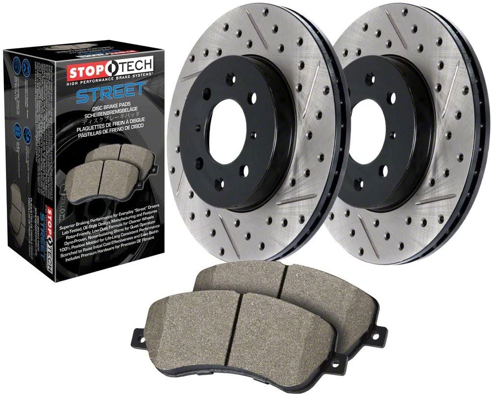 StopTech Charger Street Axle Drilled and Slotted Brake Rotor and Pad ...