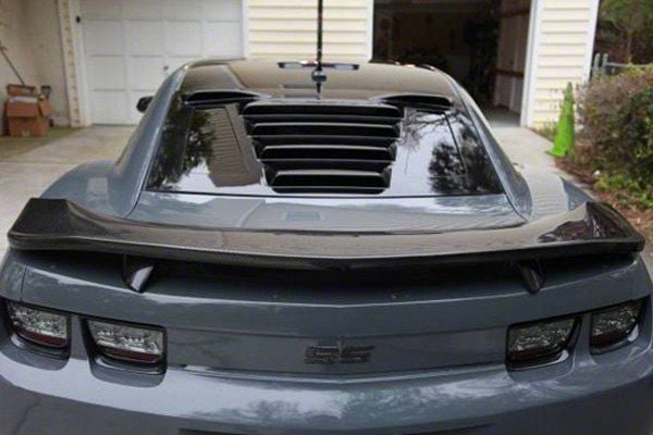 Camaro Tekno 1 Rear Window Louvers; Unpainted Black (10-15 Camaro Coupe ...