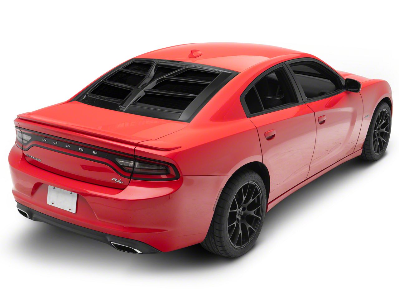 Charger Torch Rear Window Louvers; Unpainted Black (11-23 Charger ...