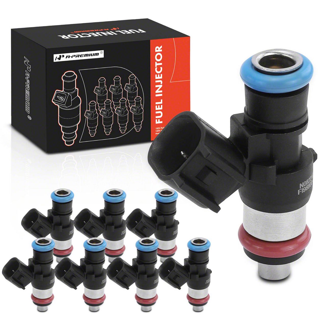 Corvette Fuel Injector Kit; Set of 8; Black (06-13 7.0L Corvette C6 ...