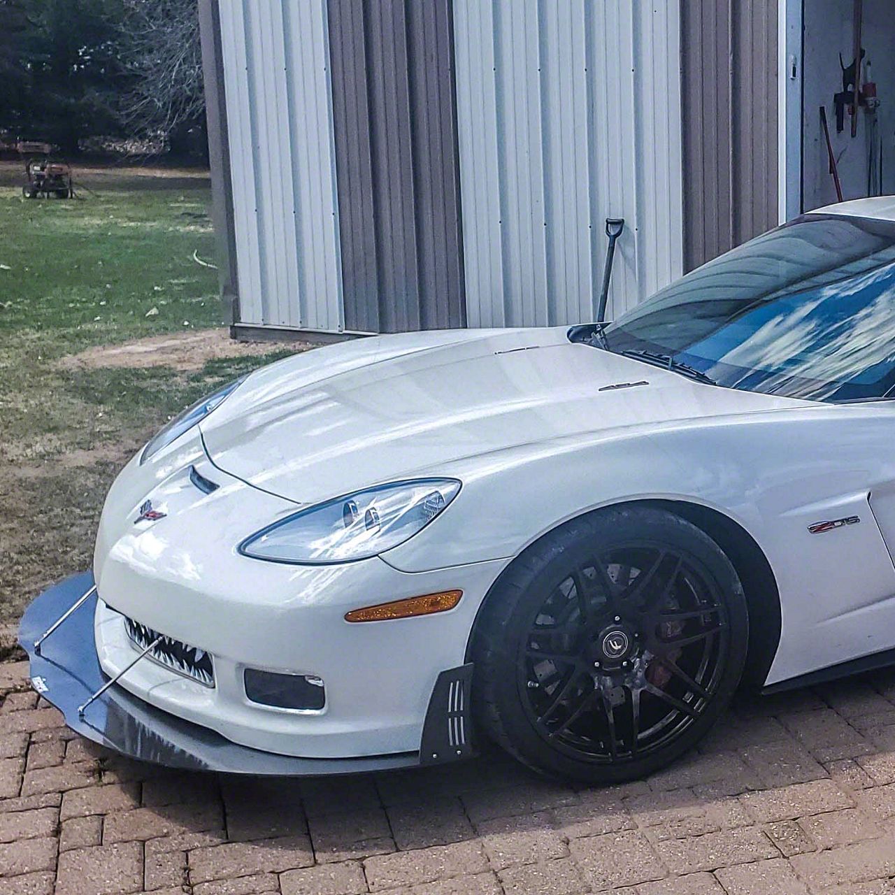 Corvette VR3 Front Bumper Lip Splitter; Gloss Carbon Fiber Vinyl (06-13 ...