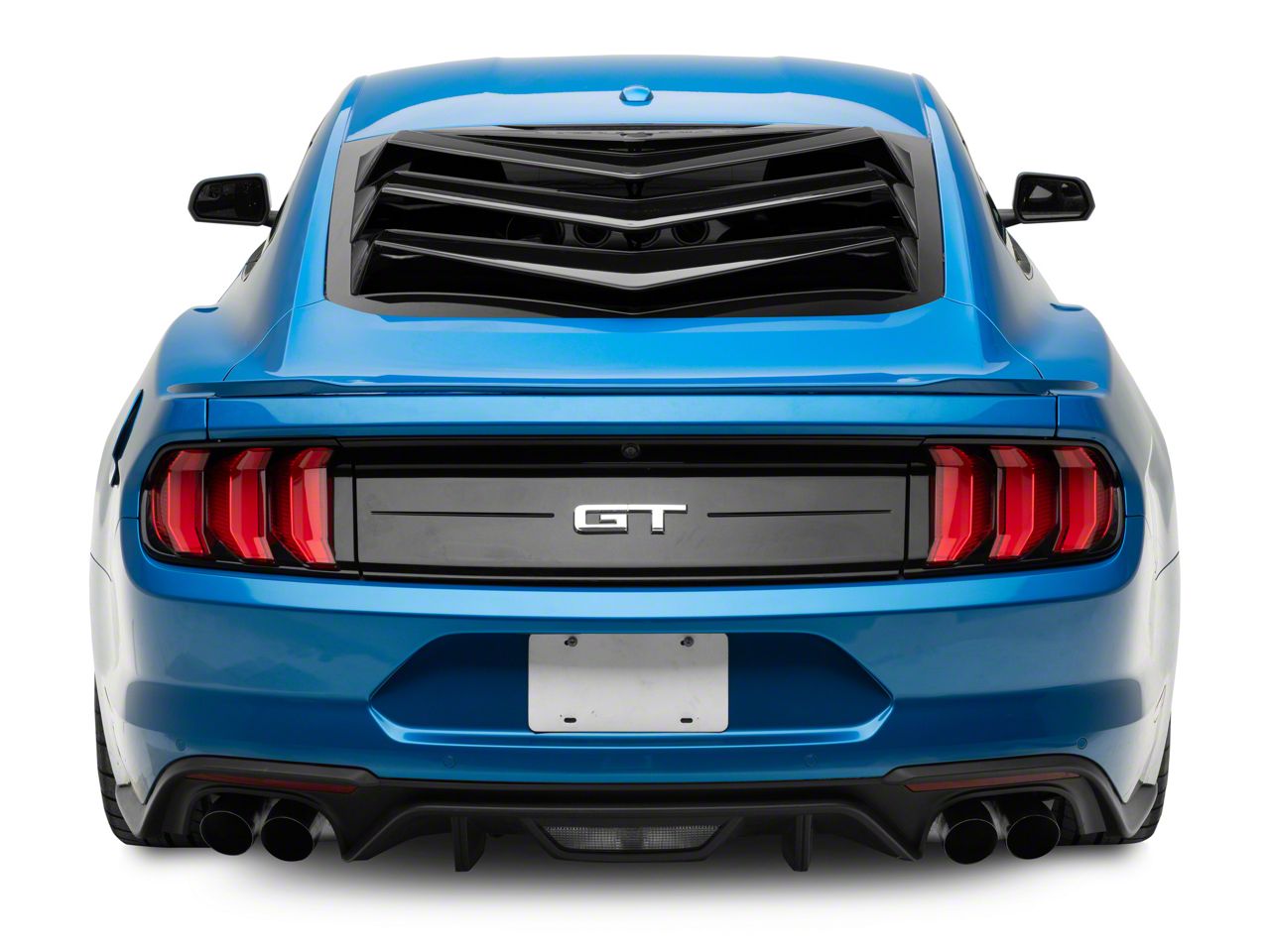 Mustang Bakkdraft Rear Window Louvers; Unpainted Black (15-25 Mustang ...