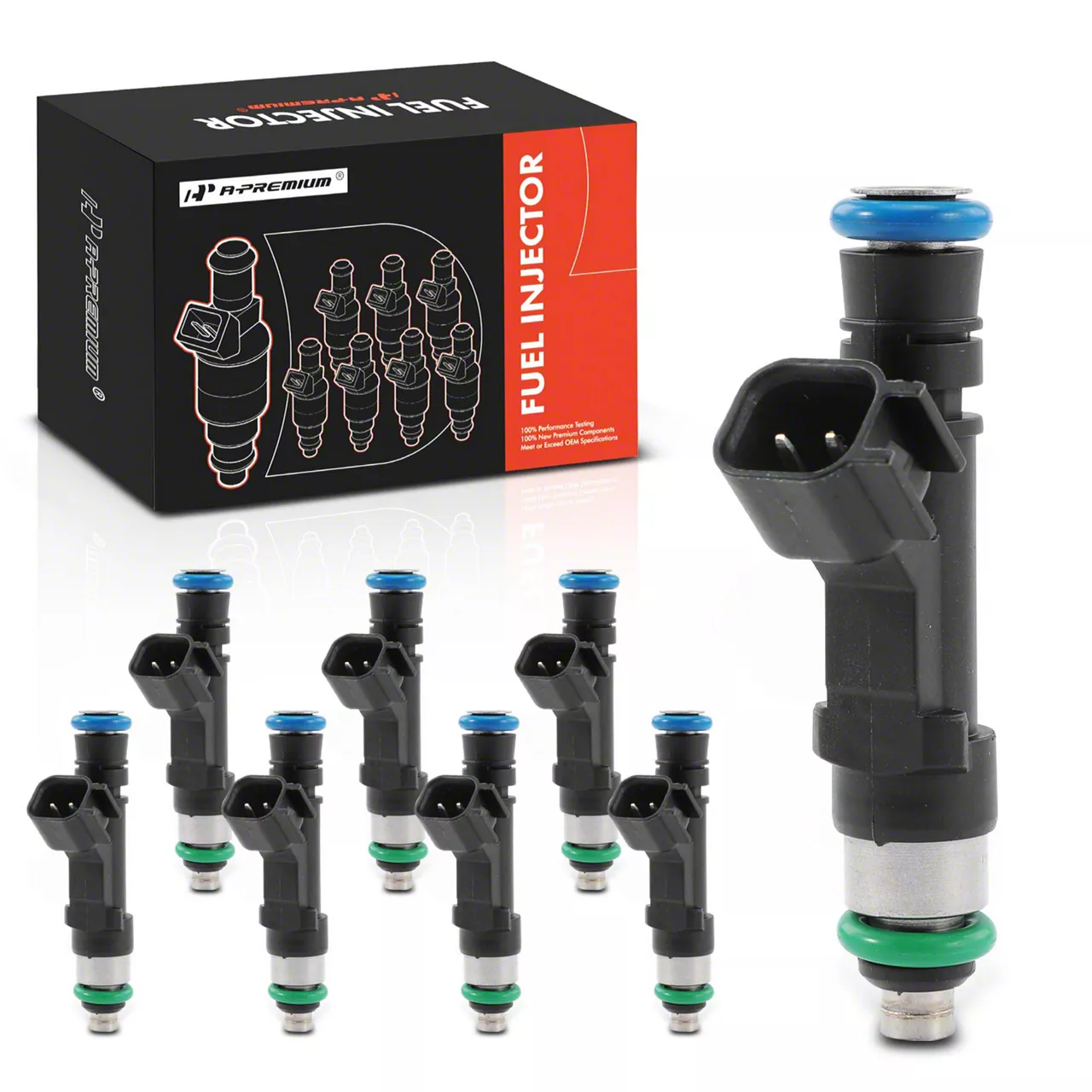Mustang Fuel Injector Kit; Set of 8; Black (11-15 Mustang GT) - Free ...