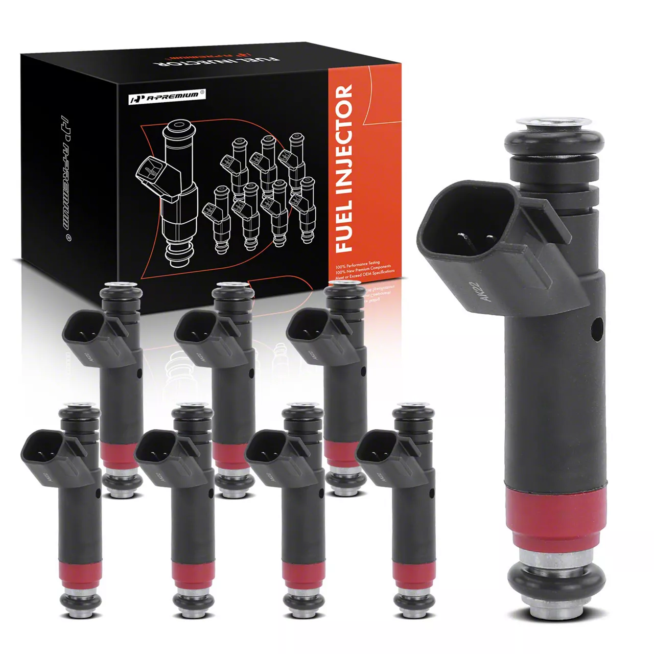 Mustang Fuel Injector Kit; Set of 8; Black (05-08 Mustang GT) - Free ...