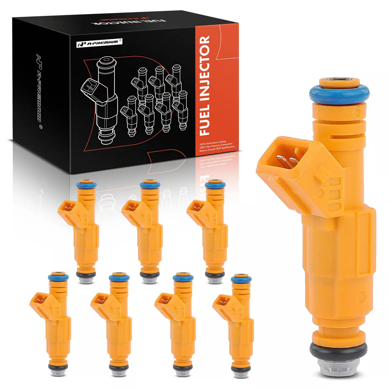 Mustang Fuel Injector Kit; Set of 8; Yellow (86-95 5.0L Mustang) - Free ...