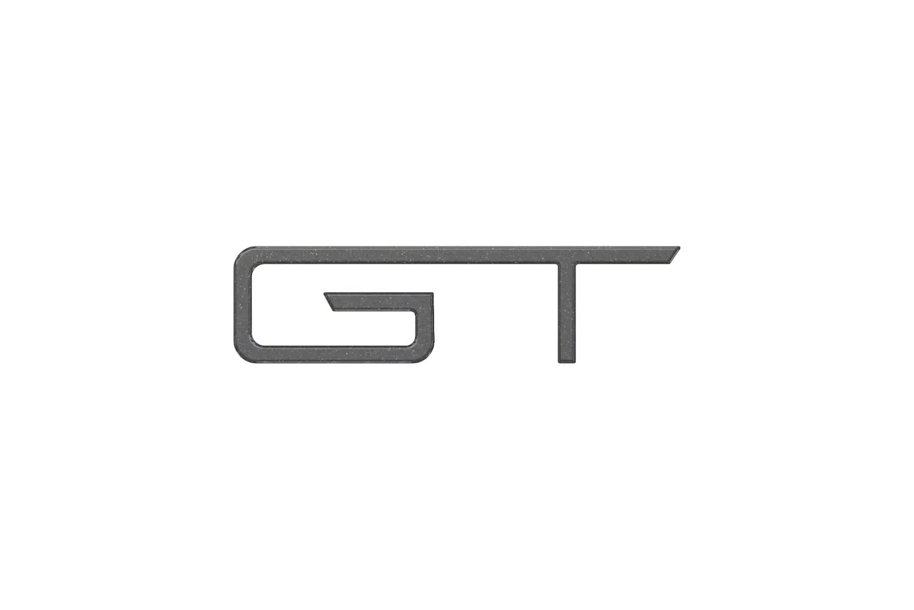 Mustang Rear GT Emblem Inserts; Carbonized Gray (24-26 Mustang GT ...
