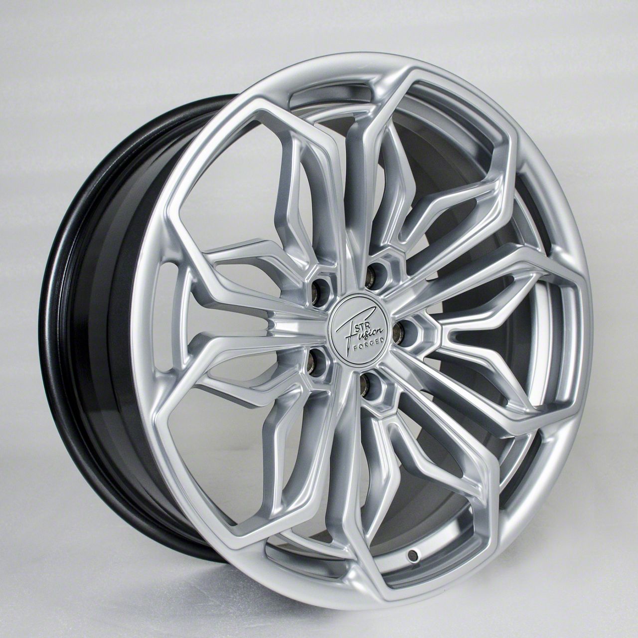 STR Fusion Forged Mustang STR802 Hyper Silver Wheel; Rear Only; 20x10.5 ...