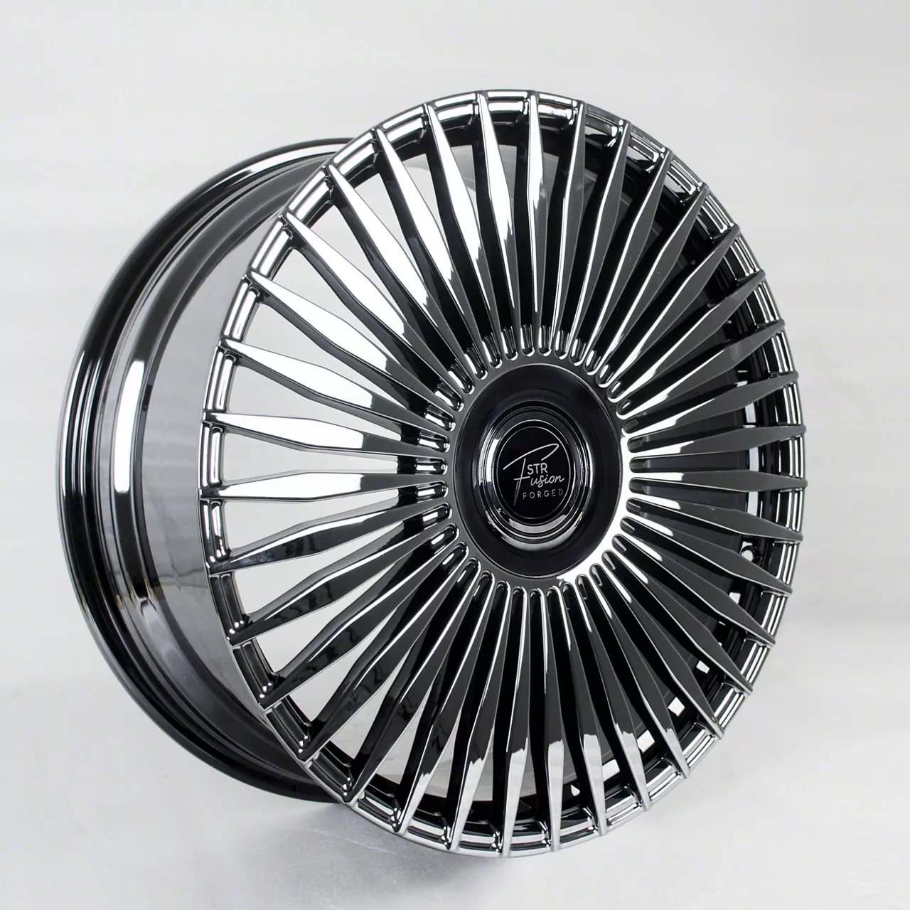STR Fusion Forged Mustang STR803 Black Chrome Wheel; Rear Only; 22x10 ...