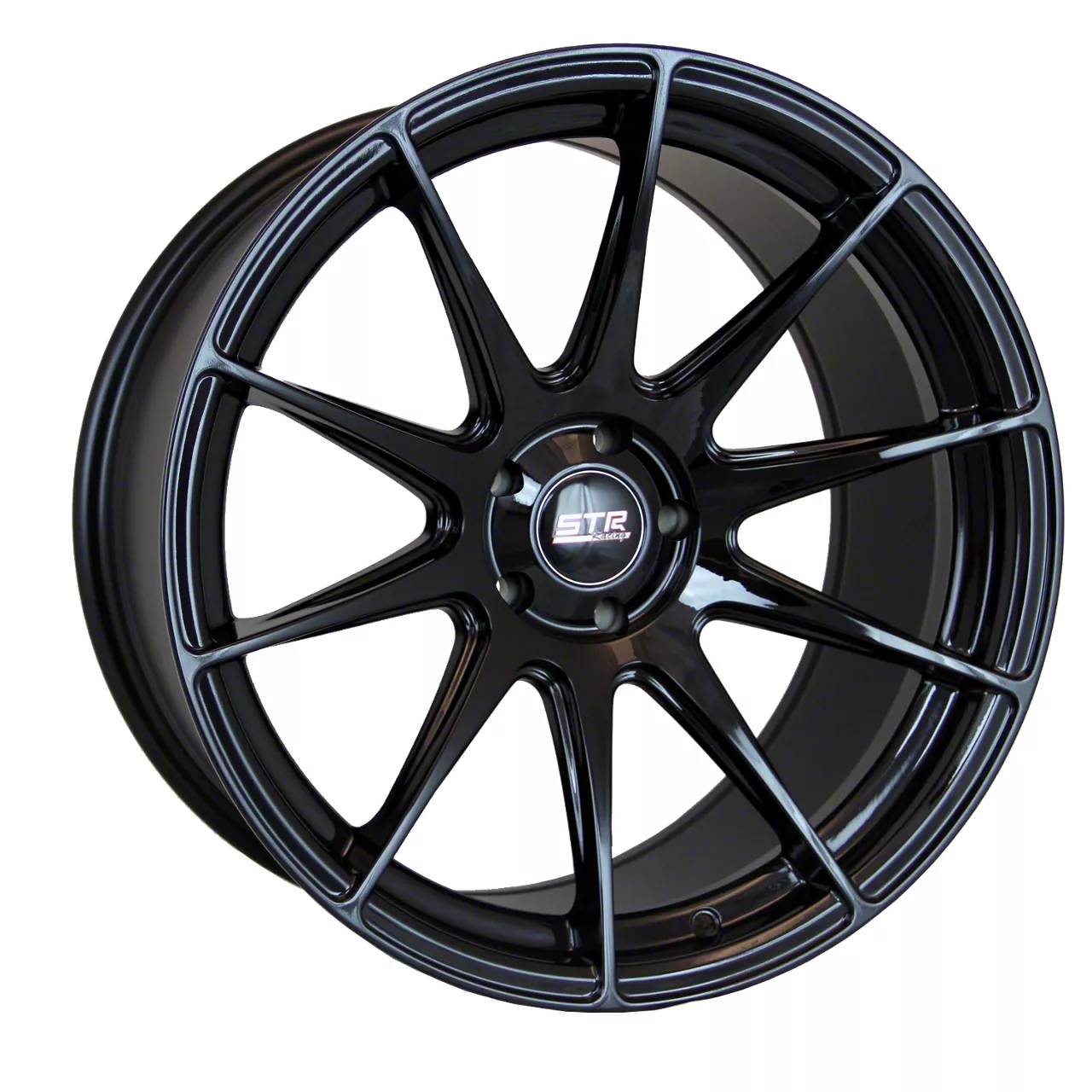 STR Racing Mustang STR902 Gloss Black Wheel; 18x8.5; 30mm Offset ...