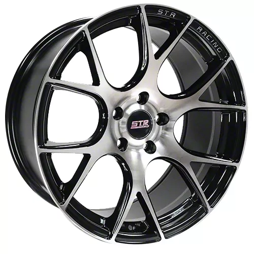 STR Racing Mustang STR905 Gloss Black Wheel; 18x8.5; 30mm Offset ...