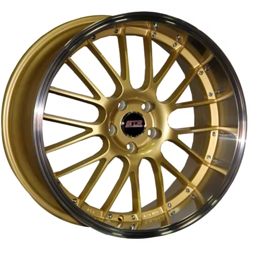 STR Racing Mustang STR514 Gold Machined Lip Wheel; 18x8.5; 30mm Offset ...