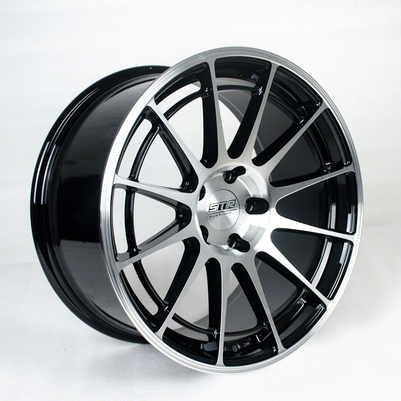 STR Racing Mustang STR525 Black Machine Face Wheel; 18x9; 30mm Offset ...