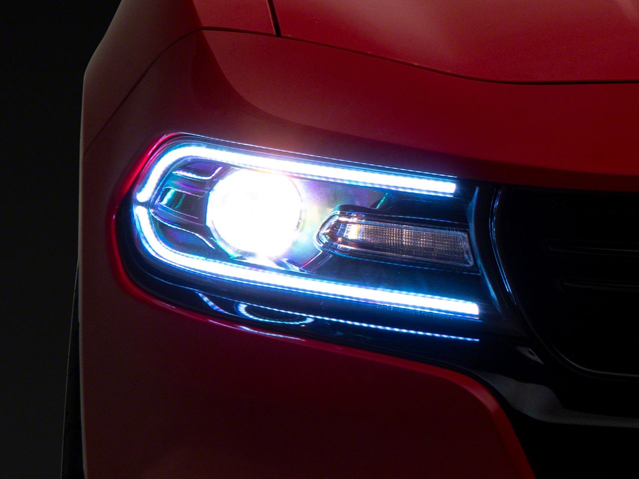 Charger RGB Flow Series Headlights; Matte Black Housing; Clear Lens (15 ...