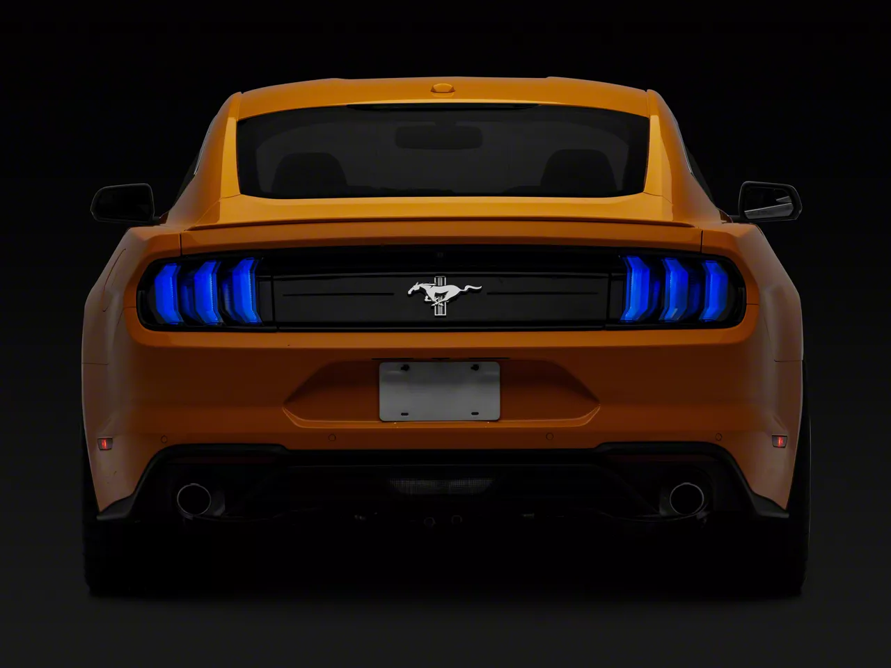 Striker Lights Mustang RGB Standard Euro Tail Lights; Black Housing ...