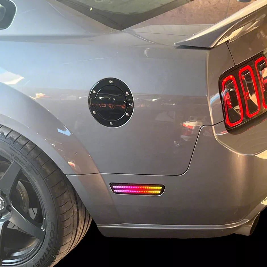 Mustang V2 RGB Side Markers; Smoked (05-09 Mustang) - Free Shipping