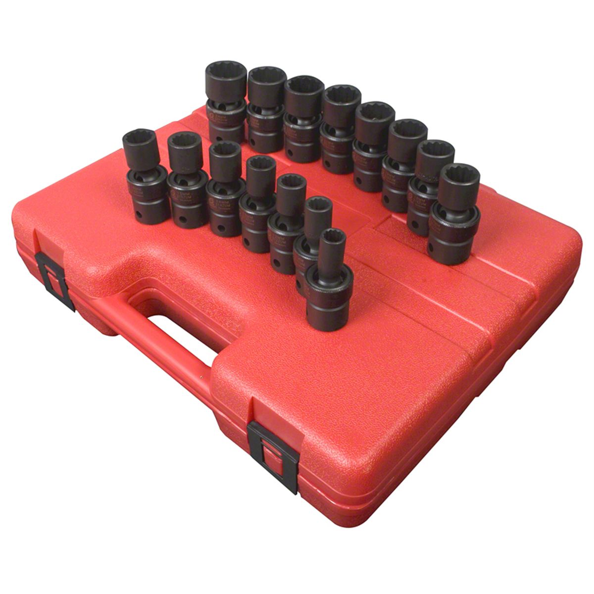 Sunex Universal AM 1/2-Inch Drive Metric Universal Impact Socket Set; 12-Point; 15-Piece SUN2855 ...