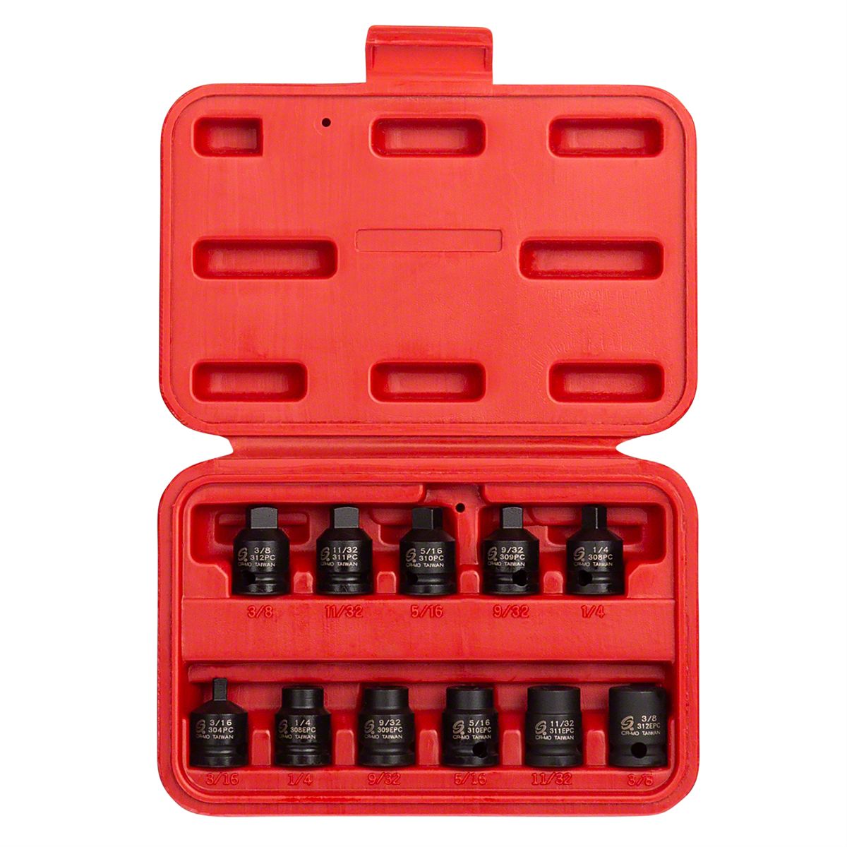 Sunex Universal AM 3/8-Inch Drive Pipe Plug Impact Socket Set; 11-Piece ...