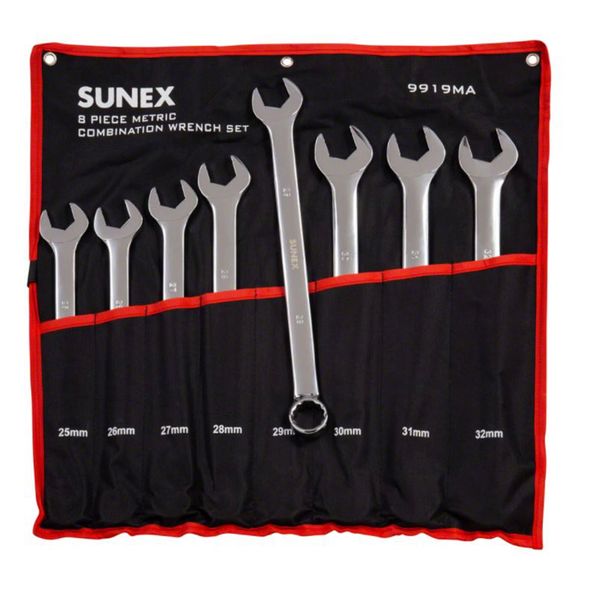 Sunex Universal AM Full Polish Metric V-Groove Combonation Wrench Set ...
